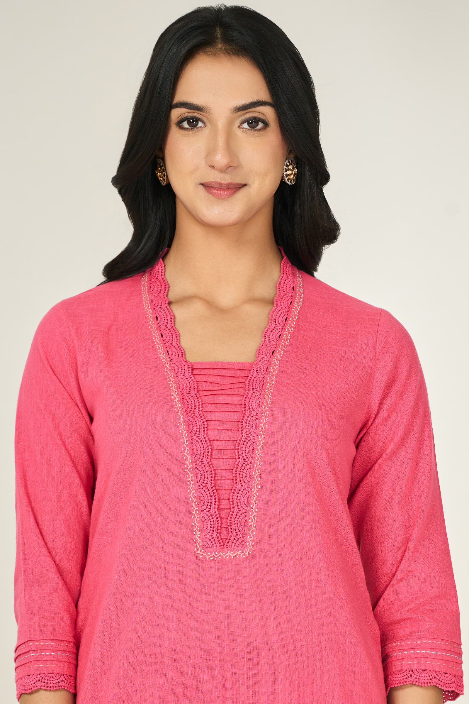 Roza Mira Pink Kurta – Farida Gupta India
