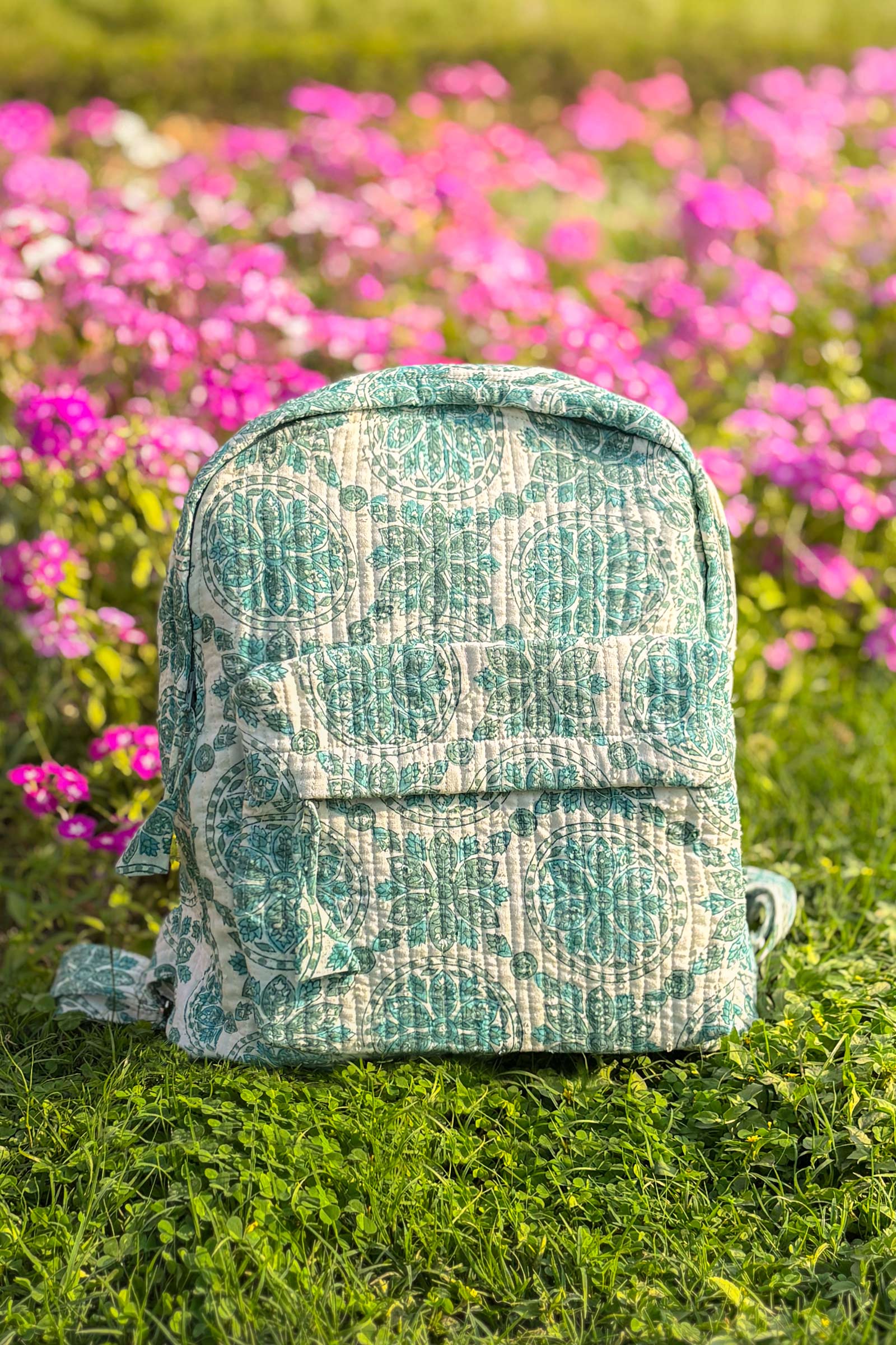 Roza Rahila Printed Backpack for Women | Farida Gupta – Farida Gupta India