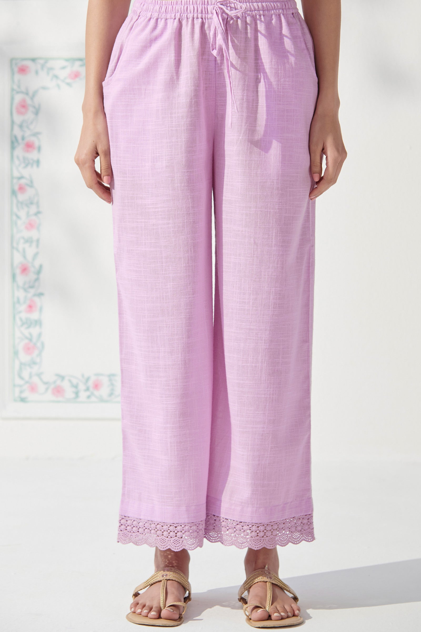 Shop Roza Sehreen Lilac Farsi Pants for Women – Farida Gupta India
