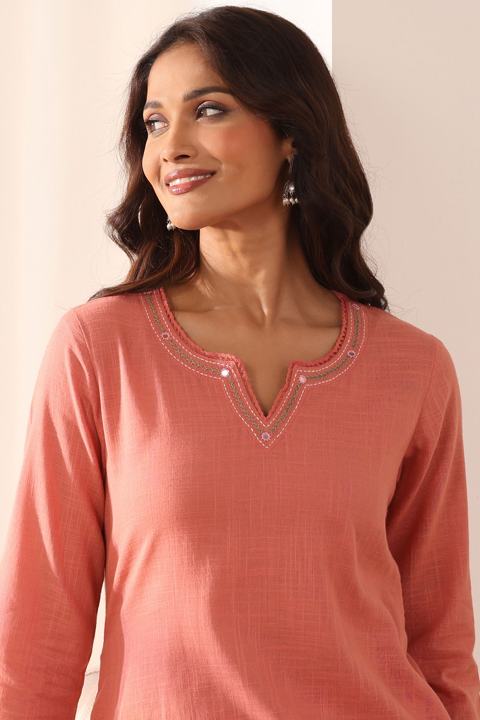 Roza Raima Pink Kurta – Farida Gupta India