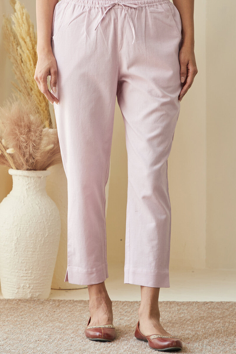 Buy Purple Handcrafted Cotton Flax Narrow Pants for Women | FGNP24-237 ...